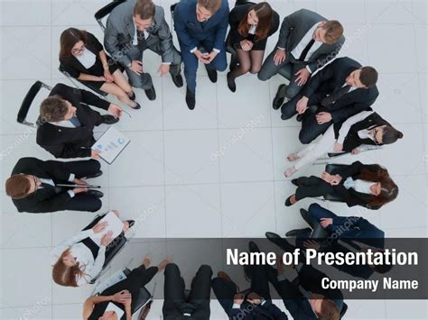 Businesswoman Discussion Round Table Powerpoint Template Businesswoman Discussion Round Table