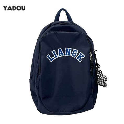 Yadou กระเป๋าเป้สะพายหลังไนลอนพิมพ์ลายตัวอักษรสำหรับฉบับภาษาเกาหลี