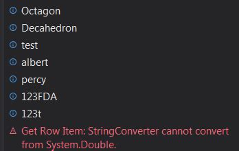 Get Row Item Error Stringconverter Cannot Convert From System Double