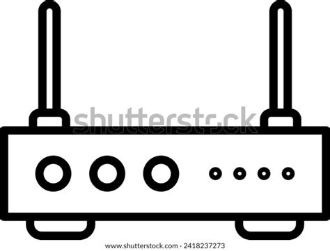 Wifi Router Device Icon Black Outline Stock Vector Royalty Free