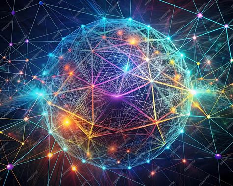 Visualizing Data Flow Complex Web Of Interconnected Nodes And Lines Premium Ai Generated Image