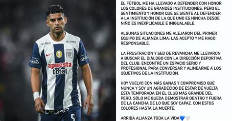 Carlos Zambrano Y Su Emotivo Mensaje Tras Quedarse En Alianza Lima