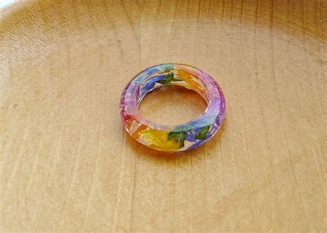 Pride Ring Rainbow Ring Lgbt Ring Pride Jewelry Flower Etsy