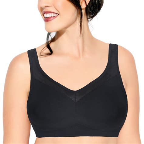 Enamor A112 Bra Cotton Non Padded Wirefree Full Coverage Black Nari