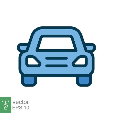 Car Front View Icon Simple Filled Outline Style Sign Symbol Auto