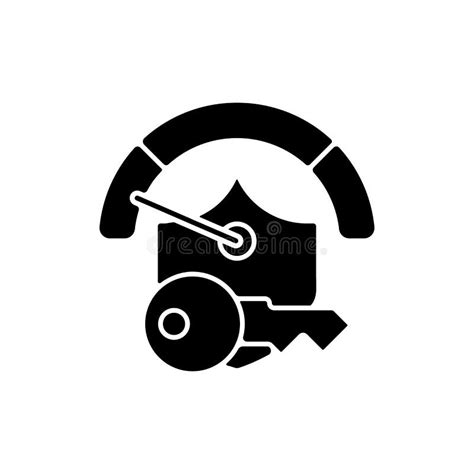 Weak Password Black Glyph Icon Stock Vector Illustration Of Lock