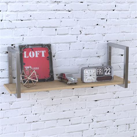 ᐉ Полка Loft Design PL-1-16 92 см Дуб Борас/Серебристый • Купить в ...