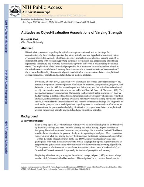 pdf attitudes as object evaluation associations of varying strength