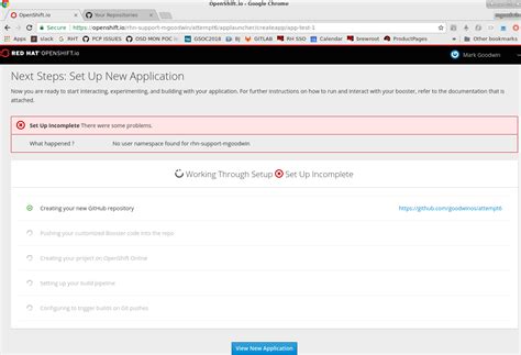 Osio Click Party Error Set Up New Application Phase Failed No User