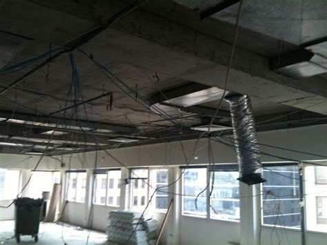 Exposed Ceiling Before The Refurb Works Reusing The Existing Ducts And