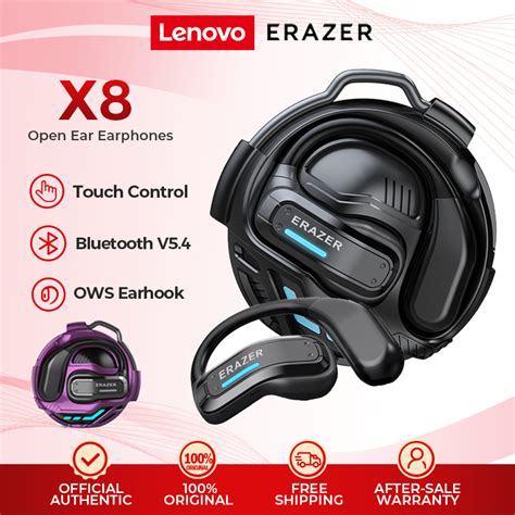 Lenovo Erazer X8 Ows Bluetooth Earphones Sport Wireless Headphones With
