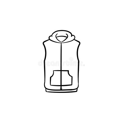Vest Jacket Hand Drawn Sketch Icon Stock Vector Illustration Of