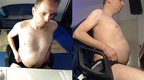 Guy Chugging 4 Gainer Shakes And Masturbating