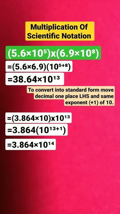 Multiplication Of Scientific Notations Notationchemistry Maths