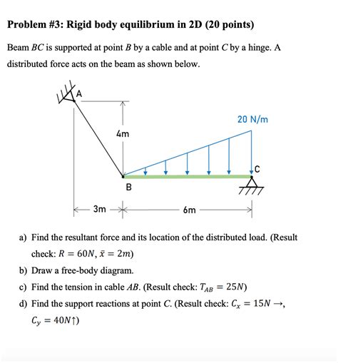 Solved Problem Rigid Body Equilibrium In D Points Chegg