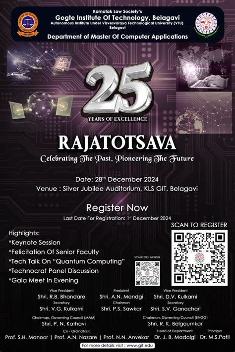 Dept Of Mca Git Feels Ecstatic To Invite Alumna For Rejoicing The Milestone Event Rajatotsava