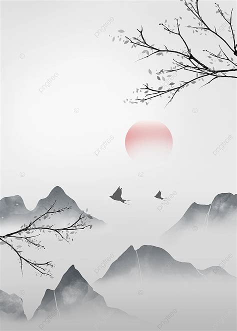 회색 산 비행 새 수묵화 배경 배경 화면 및 일러스트 무료 다운로드 Pngtree