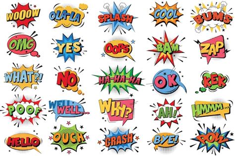 Premium Vector Comic Book Bubbles Doodle Set Collection Of Cartoon