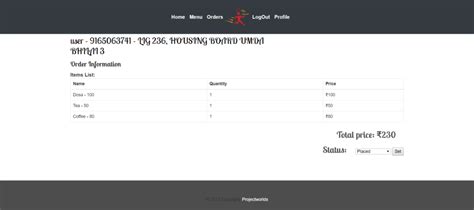 Python Django Online Food Ordering System Projectworlds Store