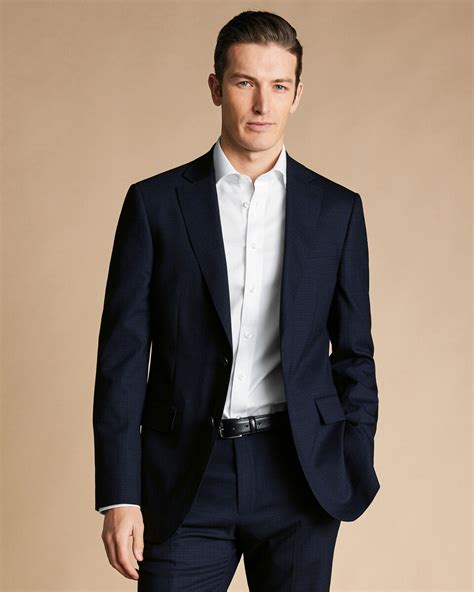 Micro Grid Check Suit Navy Charles Tyrwhitt International Xbr