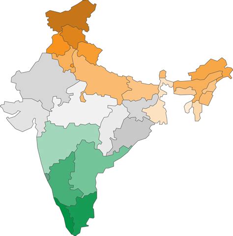 carte politique de l inde divisée par état 13893534 PNG