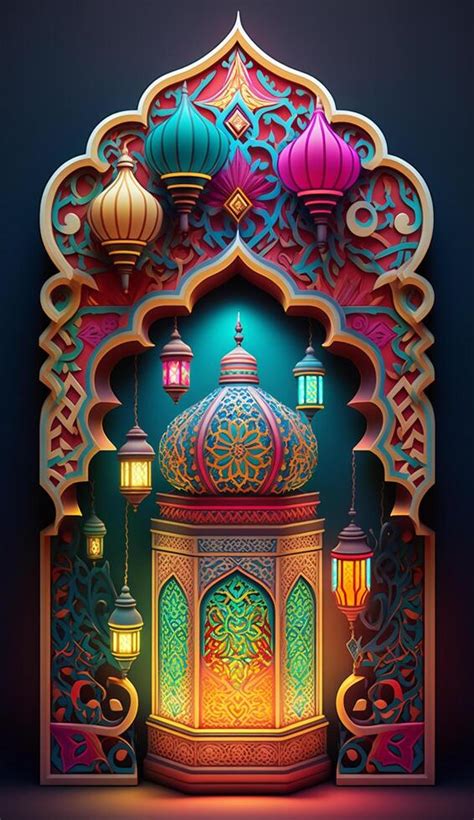 3d Render Mosque Element In Ornate Arabic Islamic Architecture Style Interior Ai Generative