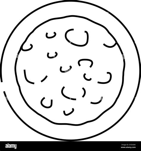 Naan Bread Indian Cuisine Line Icon Vector Illustration Stock Vector