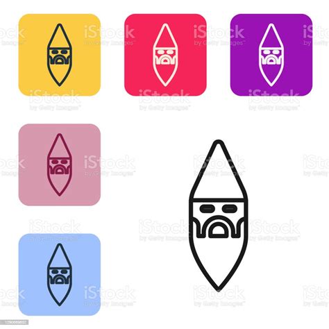 黑線嚮導戰鎖圖標隔離在白色背景上在顏色方形按鈕中設置圖示向量向量圖形及更多一個人圖片 一個人 中古時代 人 Istock
