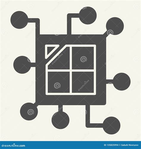 Cpu Chip Solid Icon Processor Vector Illustration Isolated On White Stock Vector Illustration