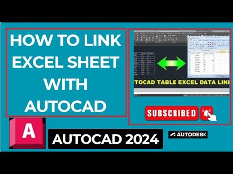 How To Link Excel Table To AutoCAD AutoCAD Table Data Link AutoCAD Excel Sheet Link