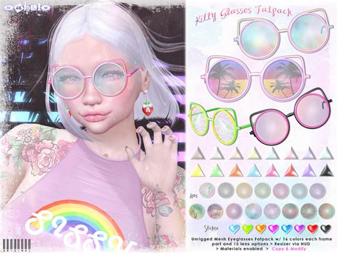 Second Life Marketplace Bubble Kitty Glasses Fatpack