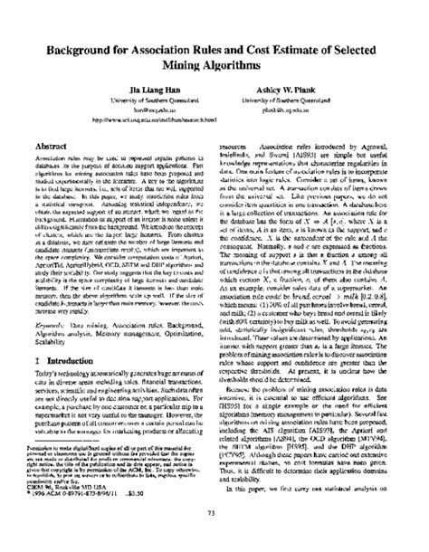 Pdf Background For Association Rules And Cost Estimate Of Selected