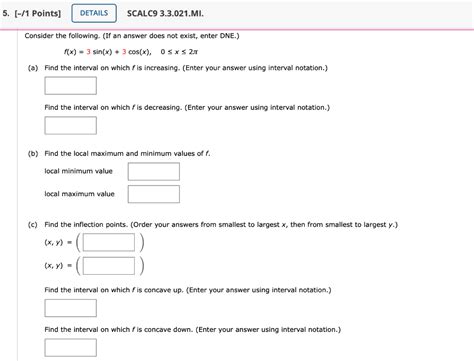 Solved 5 1 Points DETAILS SCALC9 3 3 021 MI Consider Chegg Com