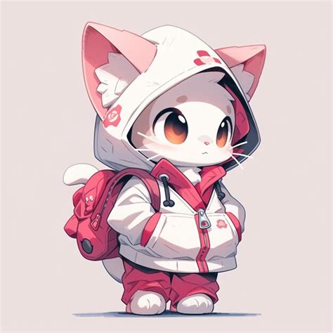 Premium Photo Cute Cat With Hoodie