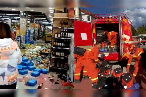 云南丽江宁蒗县55级地震：商店货物掉落一地 游客跑户外避险