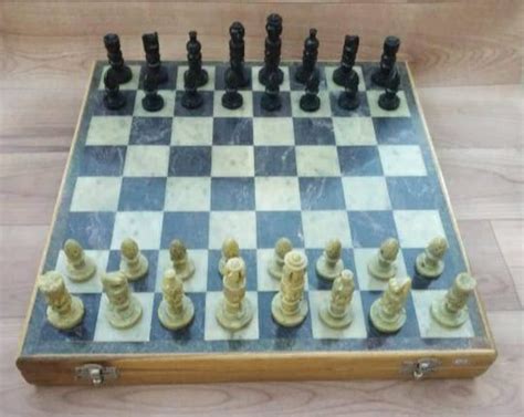 Stone Chess Set Of 14 Stone Board And Pieces Chess Set Etsy