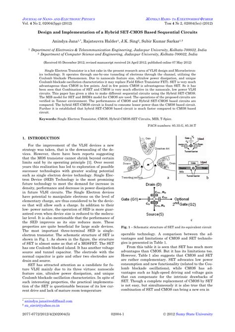 Pdf Design And Implementation Of A Hybrid Set Cmos Based Sequential Circuits