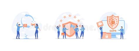 Privacy Politics Data Protection Gdpr Protection Of Personal Data Stock Vector Illustration