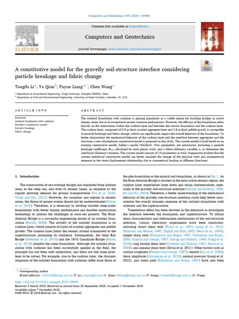 A Constitutive Model For The Gravelly Soil Structure Inter 2024