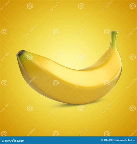 Frutta Della Banana Su Fondo Giallo Illustrazione 3d Illustrazione Di Stock Illustrazione Di