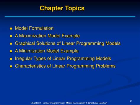 Ppt Chapter 2 Linear Programming Model Formulation And Graphical Solution Powerpoint