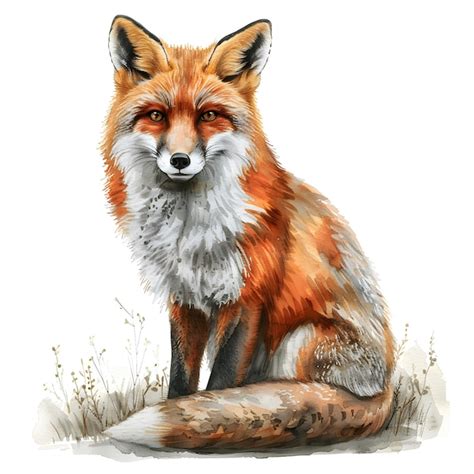 Premium Photo Red Fox Carnivore Swift Fox Sitting In Grass On White