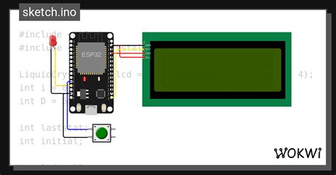 กดเปดกดปดโชวบน LCD Wokwi ESP32 STM32 Arduino Simulator