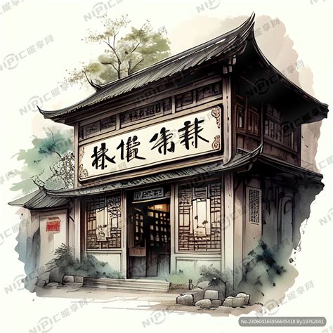 Ai创作图中国古代饭店 招牌 昵图网