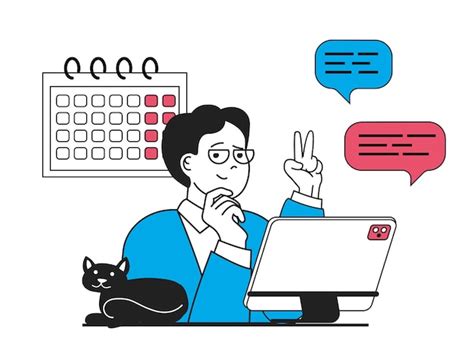 premium vector freelance concept with character situation freelancer