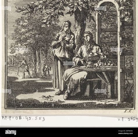 Man Shows Different Notes To A Woman Jan Luyken 1711 Print Amsterdam