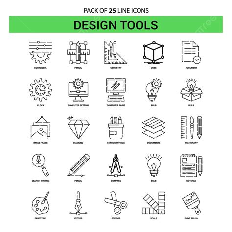 Dash Line Vector Art Png Design Tools Line Icon Set 25 Dashed Outline Style Pencil