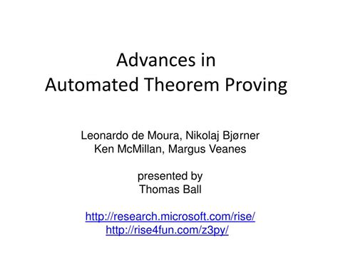 Ppt Advances In Automated Theorem Proving Powerpoint Presentation Free Download Id2525777