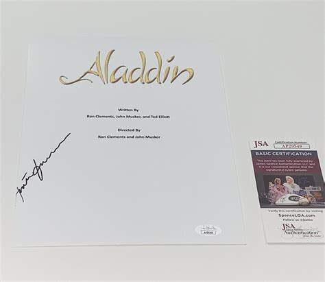 Jonathan Freeman Signed Aladdin Full Movie Script Jafar Jsa Coa