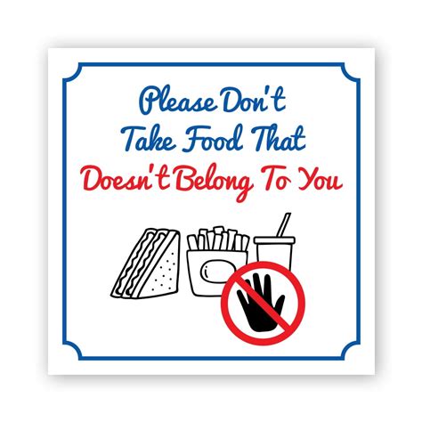 square plus please don t take food that doesn t belong to you door or